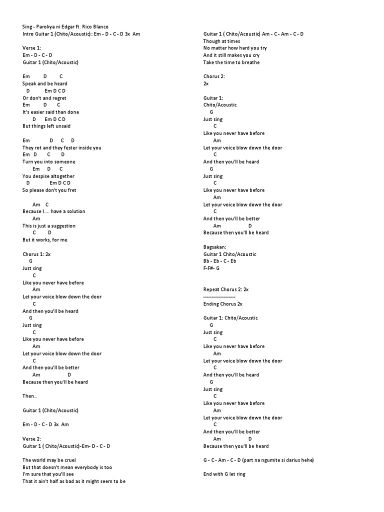 Sing | PDF | Song Structure | Musical Forms