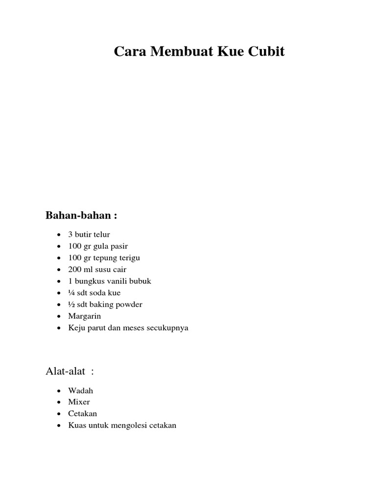 Cara Membuat Kue Cubit | PDF