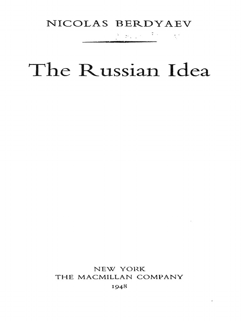 Berdyaev, The Russian Idea | PDF | Russian Empire | Russian Orthodox Church