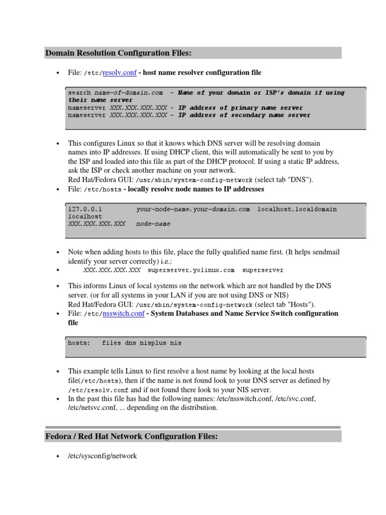 Domain Resolution Configuration Files:: Resolv - Conf | PDF | Ip Address | Computer Network