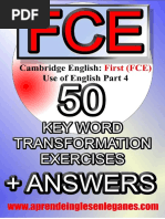 50 Key Word Transformation Exercises | PDF