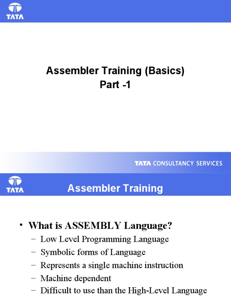 Assembler Training Basics Part 1 Pdf Computer Architecture