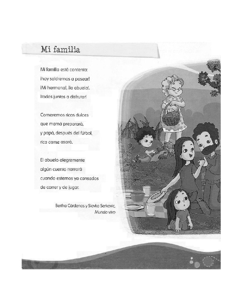 Lectura Mi Familia - 2do Primaria PDF | PDF