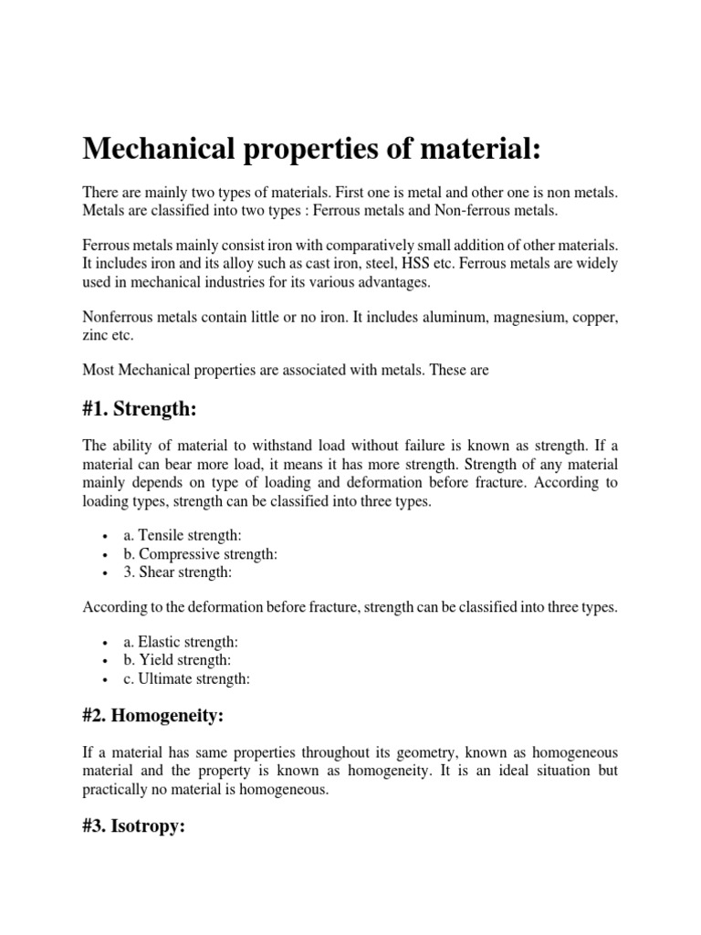 18 Mechanical Properties of Material | PDF | Deformation (Engineering ...