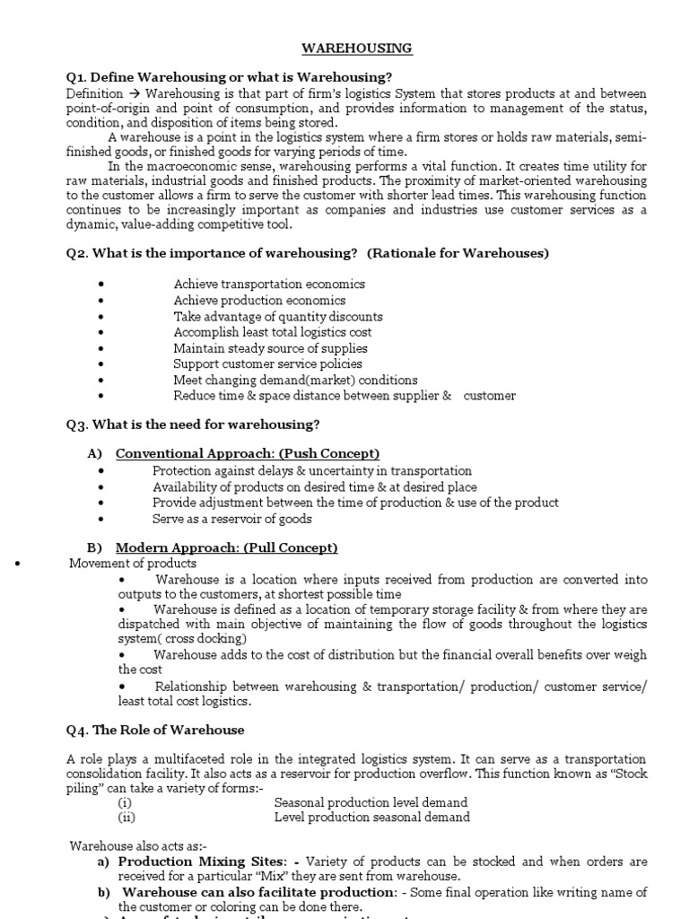 Warehousing Pdf Warehouse Inventory