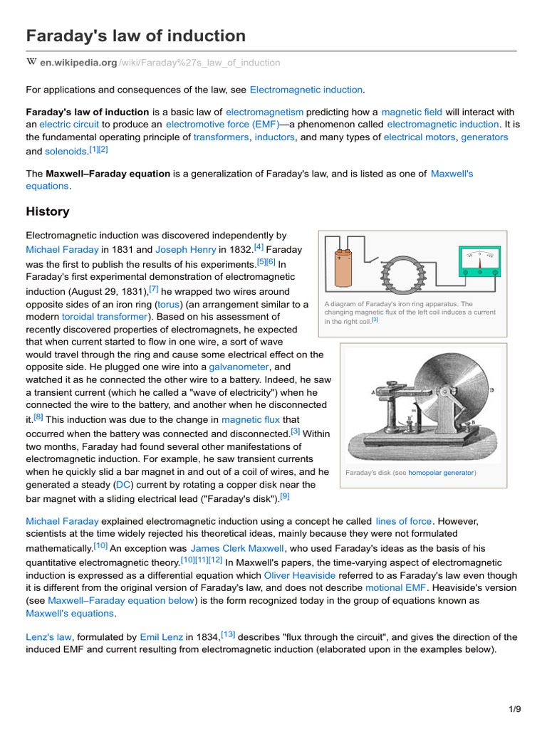 Faradays Law of Induction | PDF | Electromagnetic Induction | Quantity