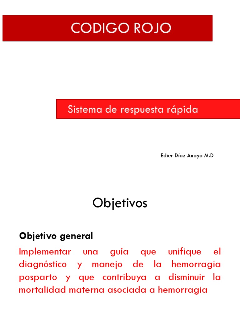 Presentación Codigo Rojo | Especialidades Medicas | Medicina