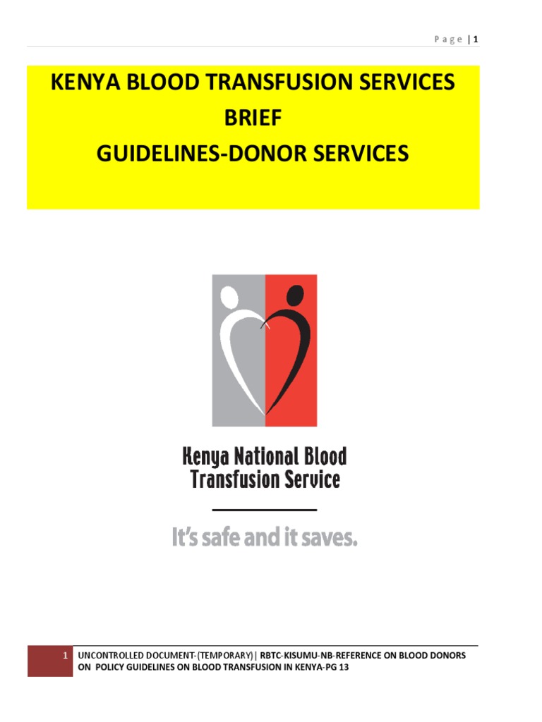 Knbts-blood Donation Guidelines | Blood Donation | Medical Specialties
