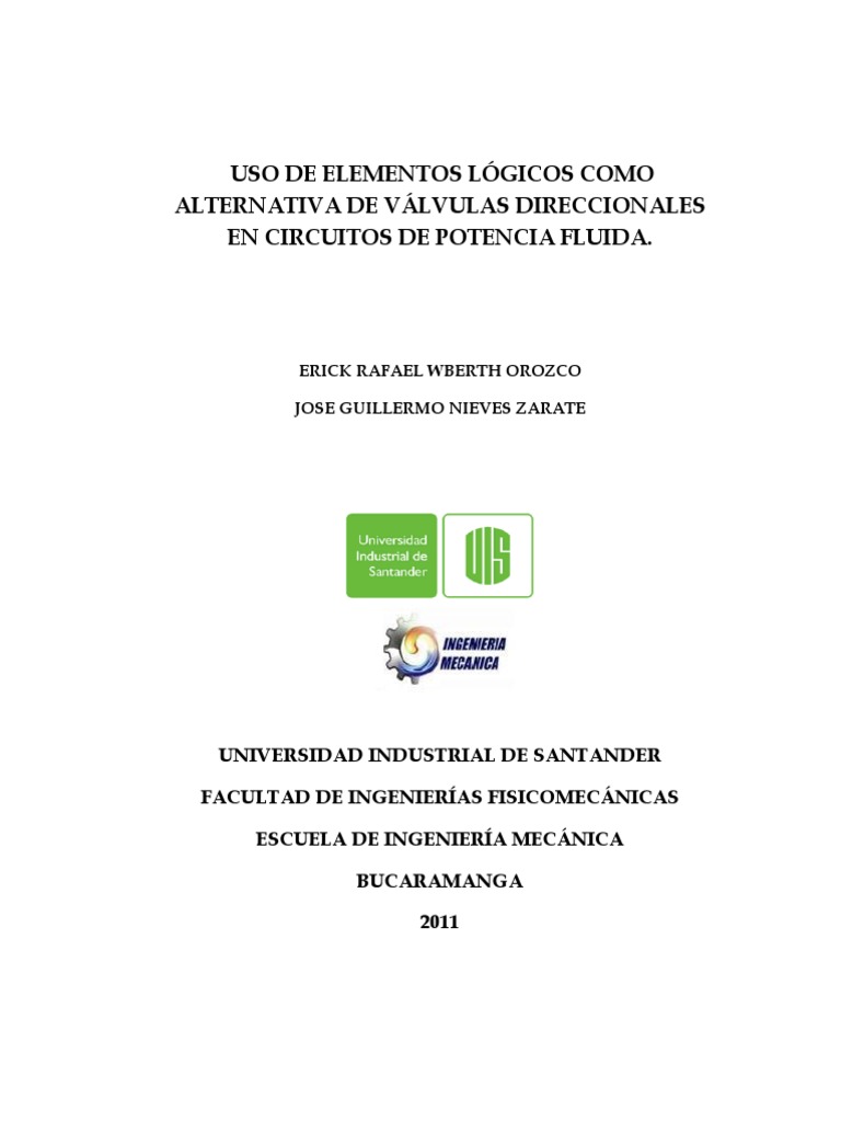 Valvulas Logicas PDF | PDF | Ingeniería mecánica | Ingeniería