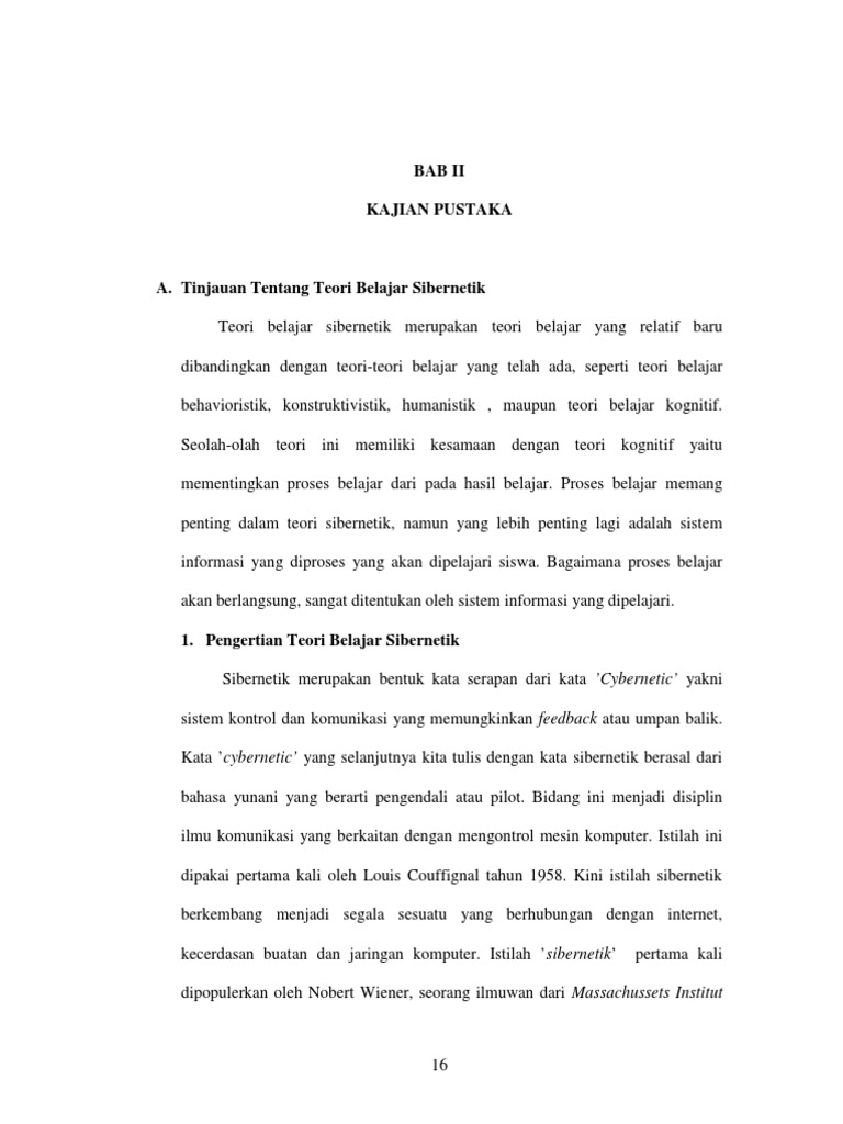 Teori Belajar Sibernetik | PDF