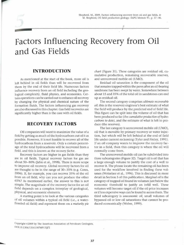 Factors Affecting Production - Recovery OCR | PDF | Petroleum Reservoir ...