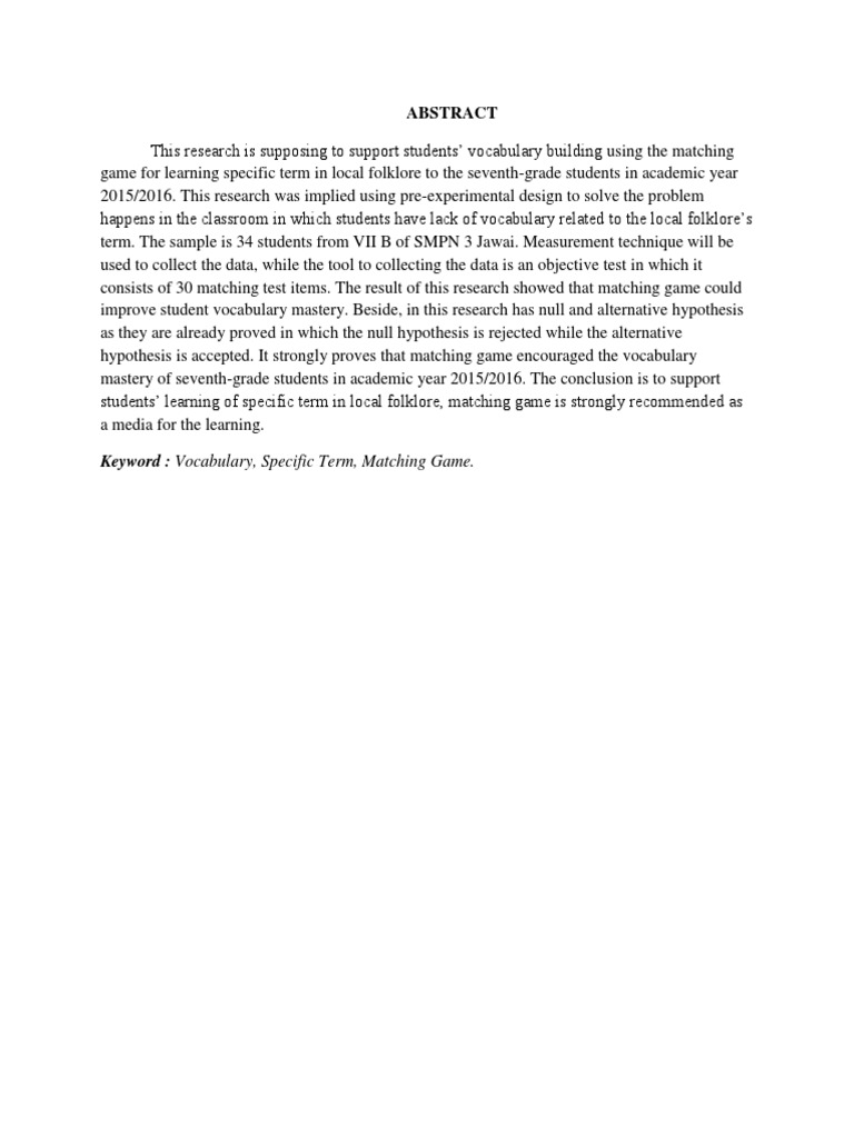 Abstract Example For English Research | PDF