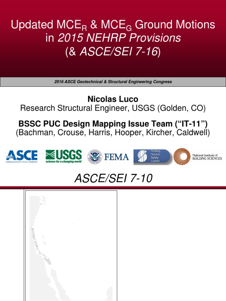 Updated MCE & Mce Ground Motions in 2015 NEHRP Provisions (& ASCE/SEI 7 ...