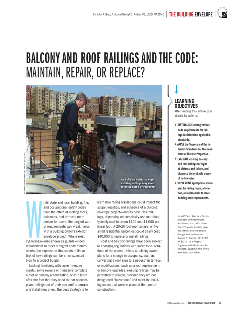 Balcony and Roof Railings and The Code:: Maintain, Repair, or Replace ...