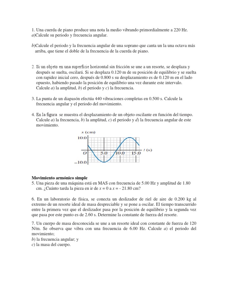 MAS y Pendulo Simple Amortiguado Sears | PDF | Movimiento (física ...
