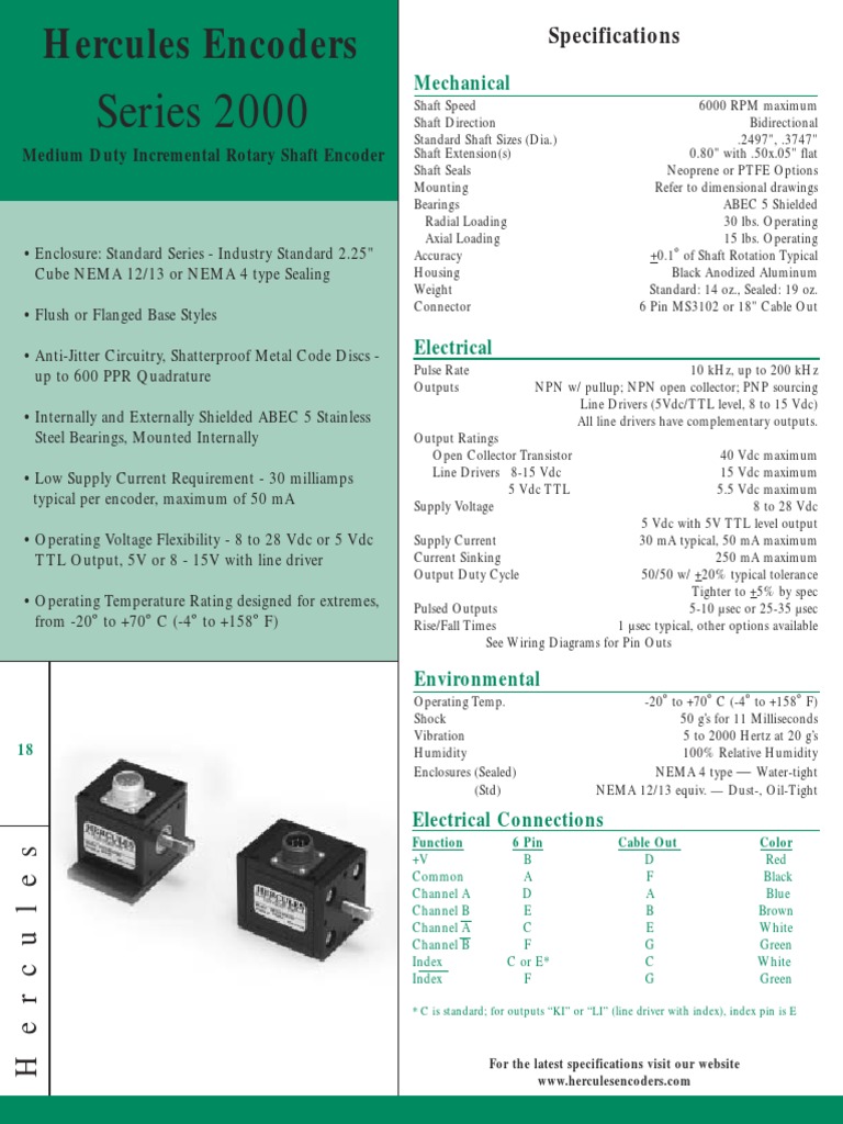 Series 2000: Hercules Encoders | PDF | Bipolar Junction Transistor ...