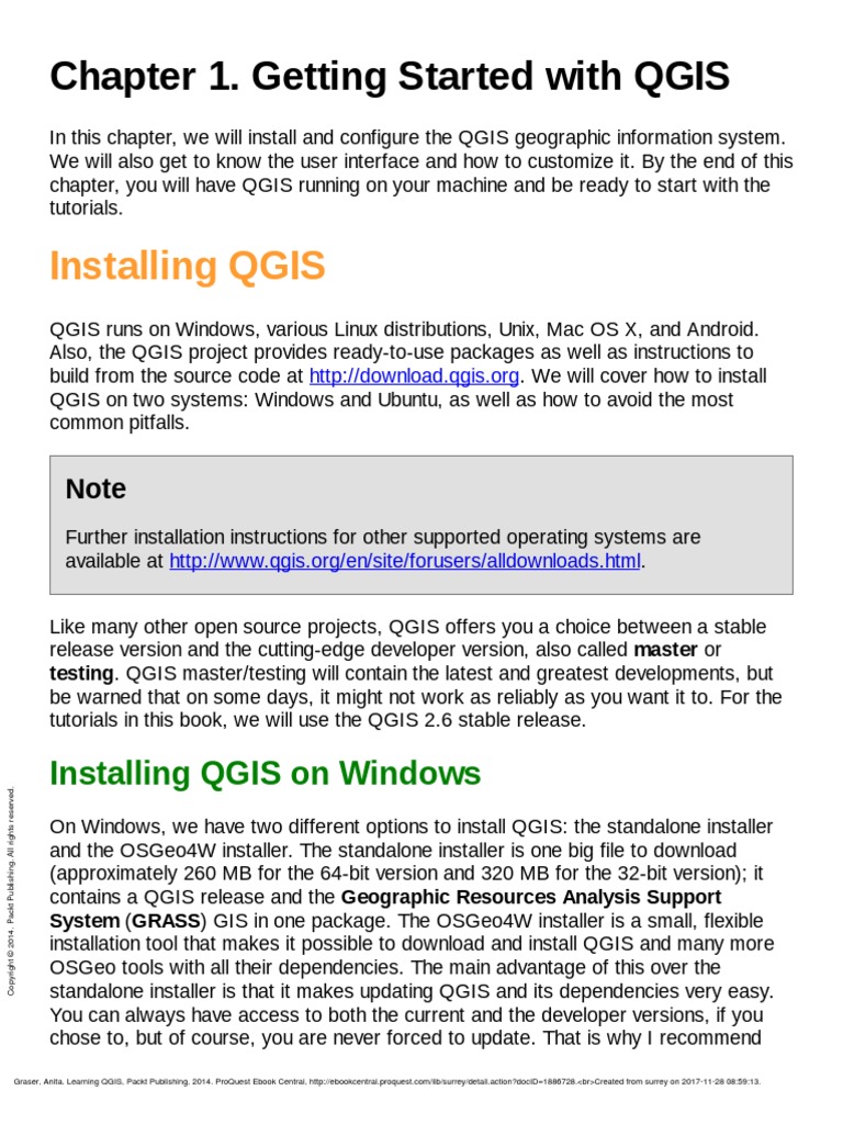 Learning QGIS - (1. Getting Started With QGIS) | PDF | Installation ...