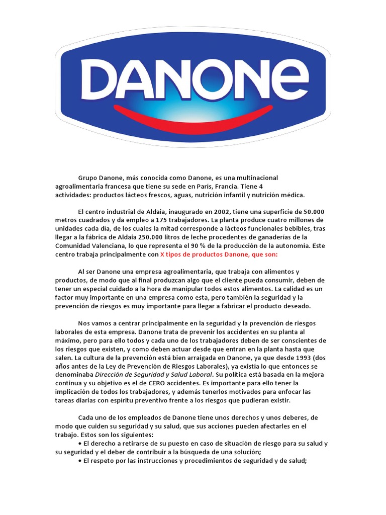 Grupo Danone | PDF | Leche | Industria de alimentos