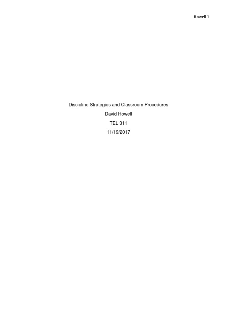 Classroom Discipline and Procedures Guide | PDF | Classroom Management ...