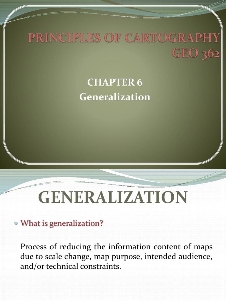 Chapter 6 - Generalization | PDF | Map | Cartography