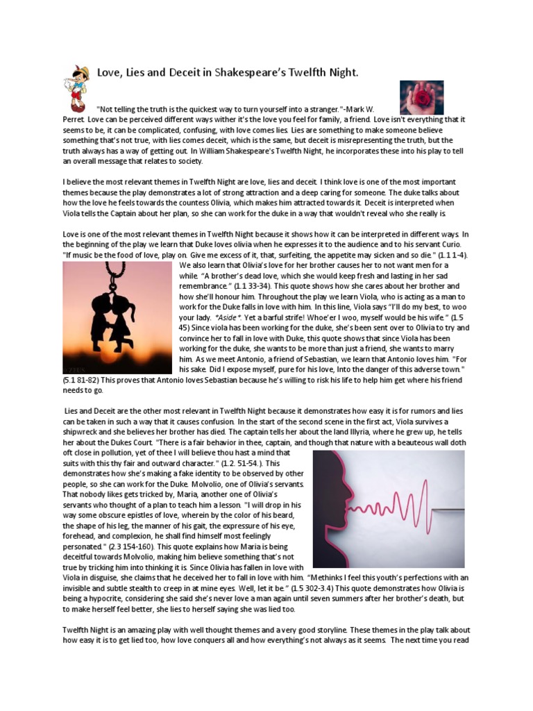 Twelfth Night Essay | PDF | Twelfth Night