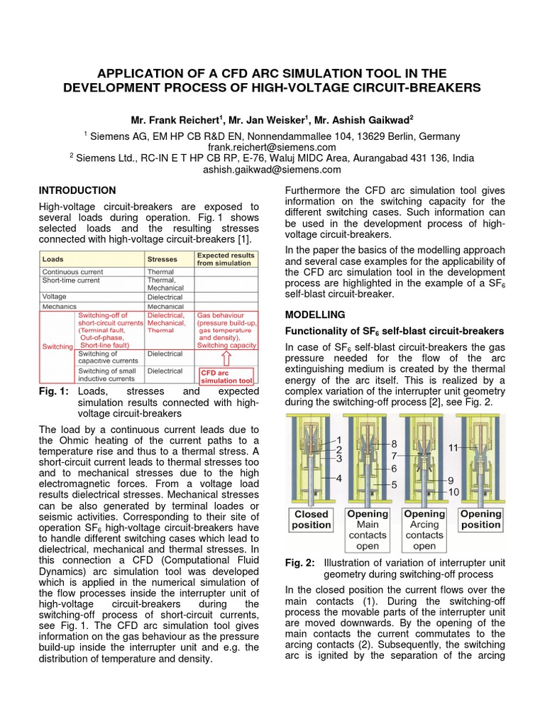 Application of A CFD Arc Simulation Tool in The Development Process of ...