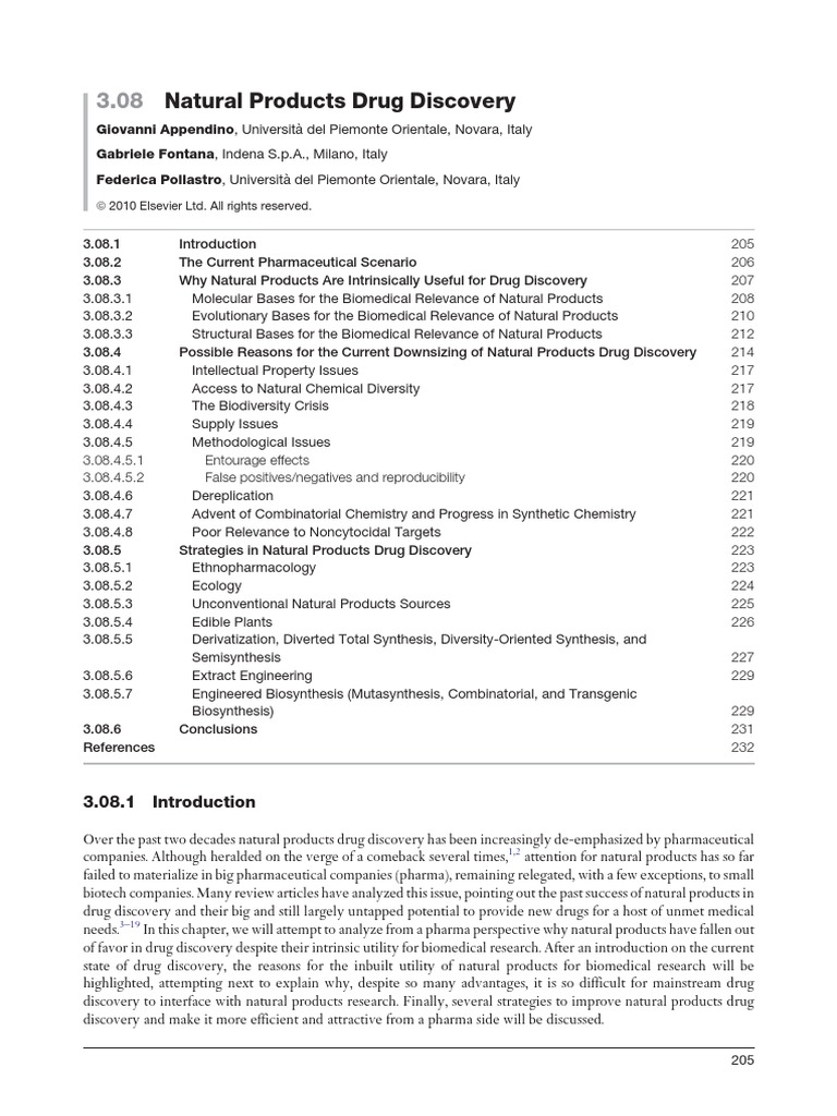 Natural Products Drug Discovery: 2010 Elsevier Ltd. All Rights Reserved ...