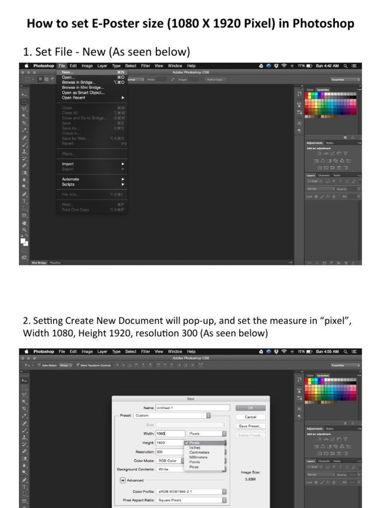 Set E-Poster Size in Photoshop | PDF | Computers