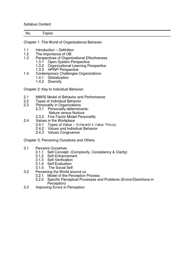 Syllabus Content - MGT430 | PDF | Leadership | Motivation