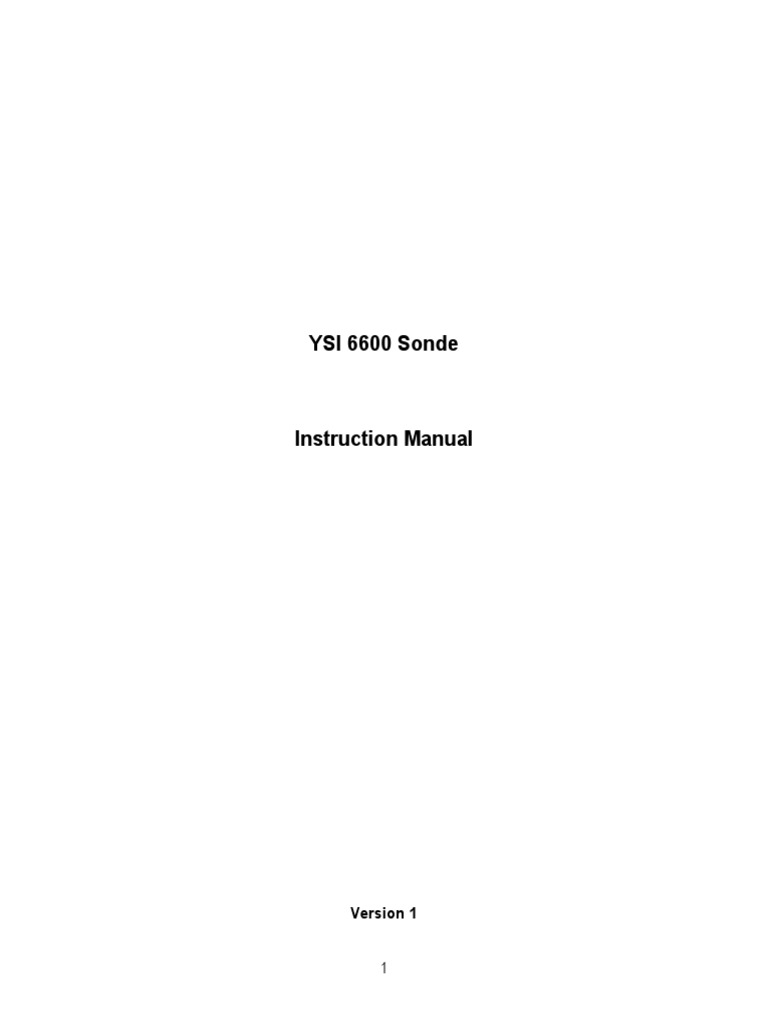 Ysi 6600 Sonde Manual | PDF | Electrical Connector | Calibration