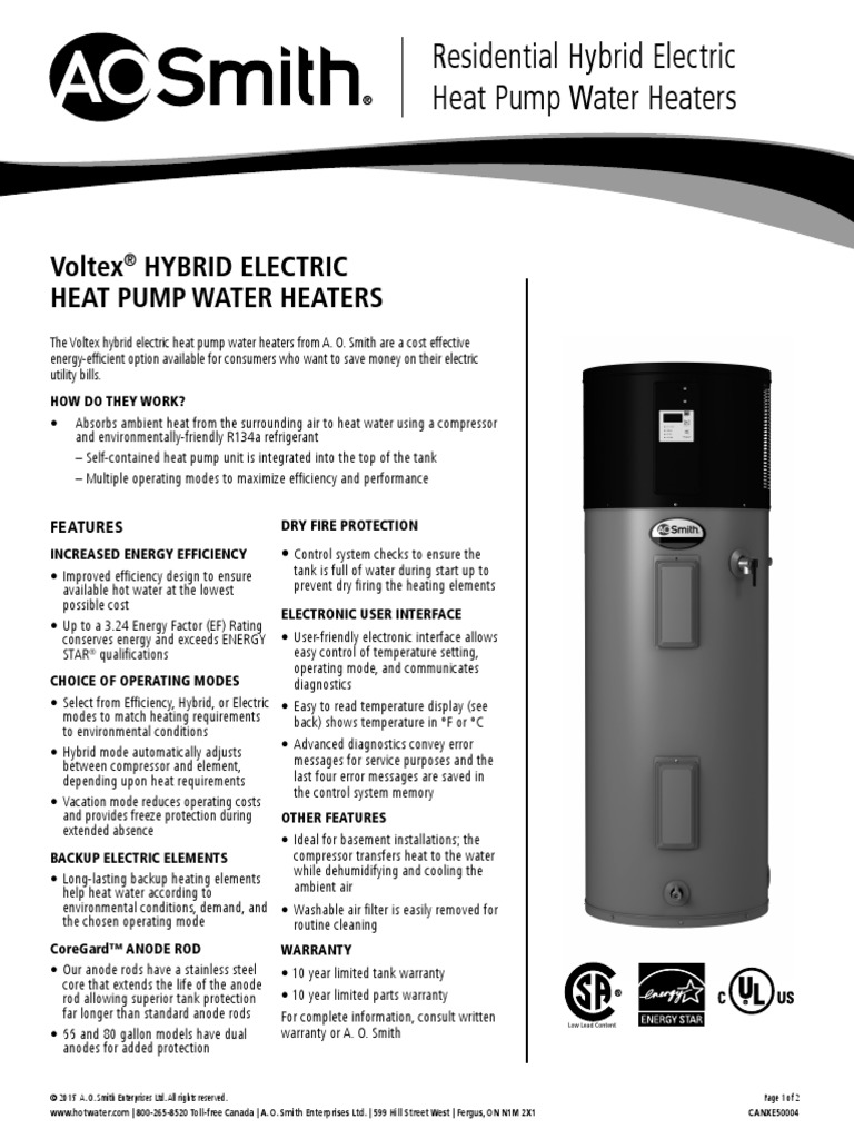 AOS Voltex Hybrid Electric Heat Pump English CANXE50004 - 1015 | PDF ...