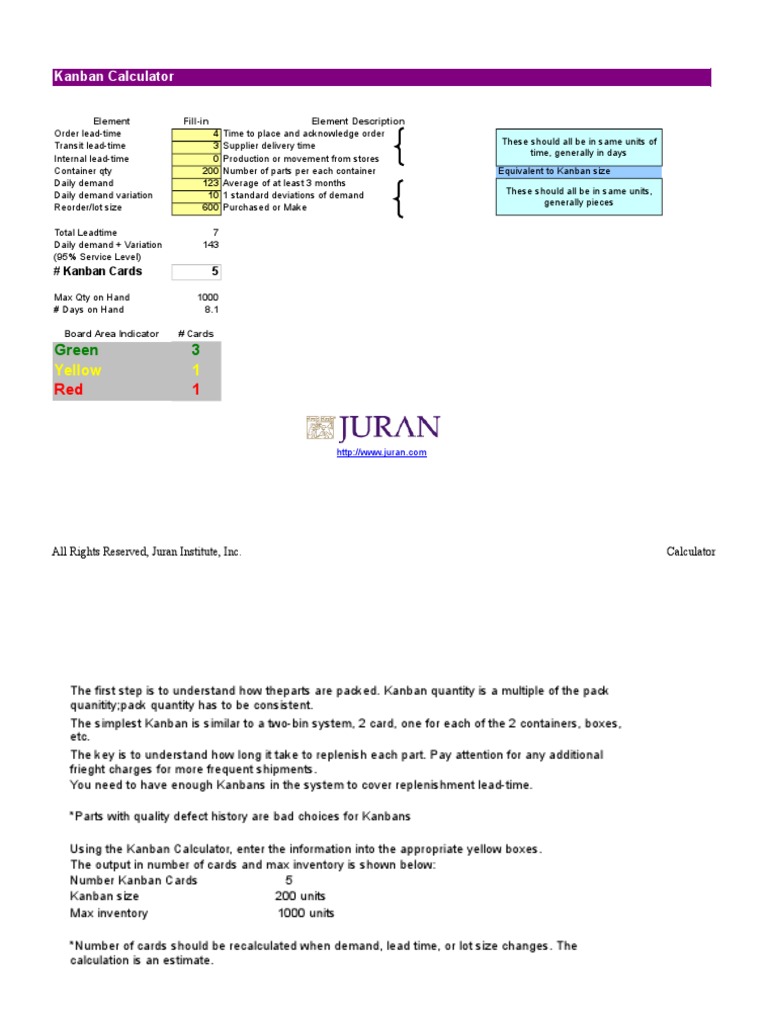 Kanban Calculator | PDF | Service Industries | Business Economics