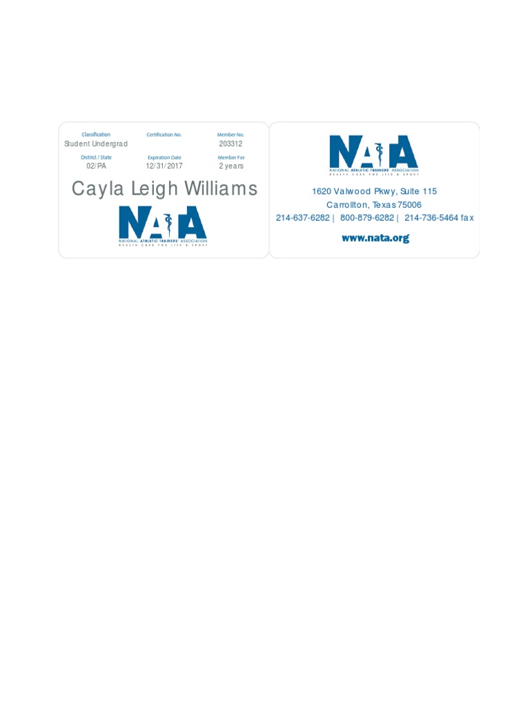 nata card