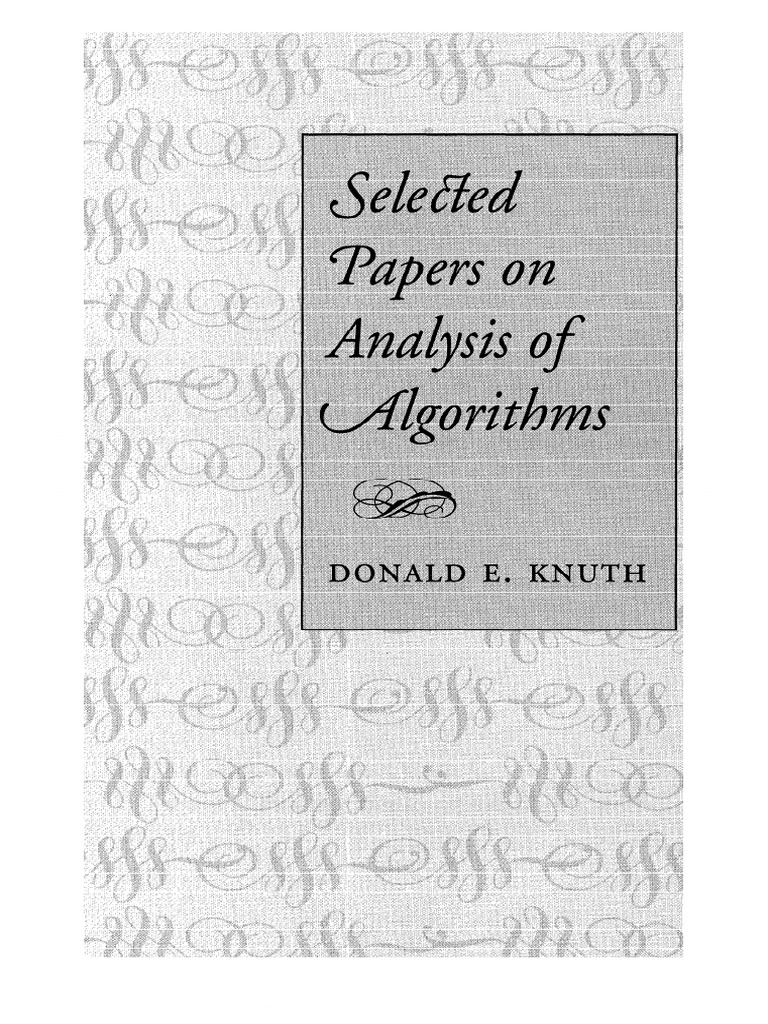 Selected Papers On Analysis of Algorithms (Donald E Knuth) | PDF