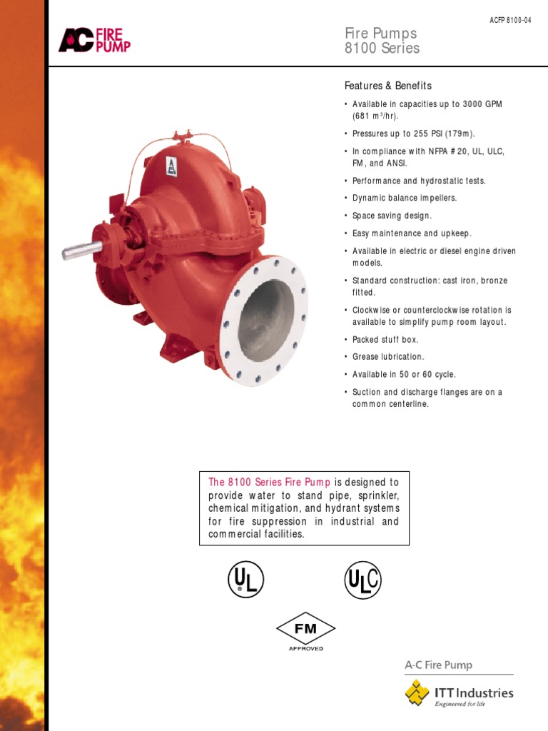 Acpump Fire Serie8100 | PDF | Pump | Hydraulic Engineering