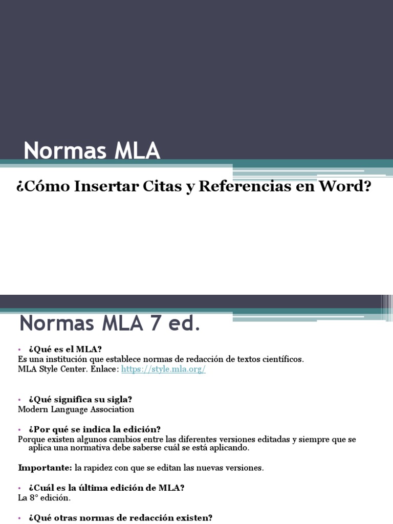 Normas MLA 7 Ed | Comillas | Bibliografía