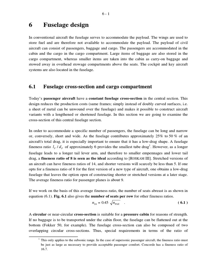Fuselage Design and Cross-Section Analysis | PDF | Fuselage | Flight ...