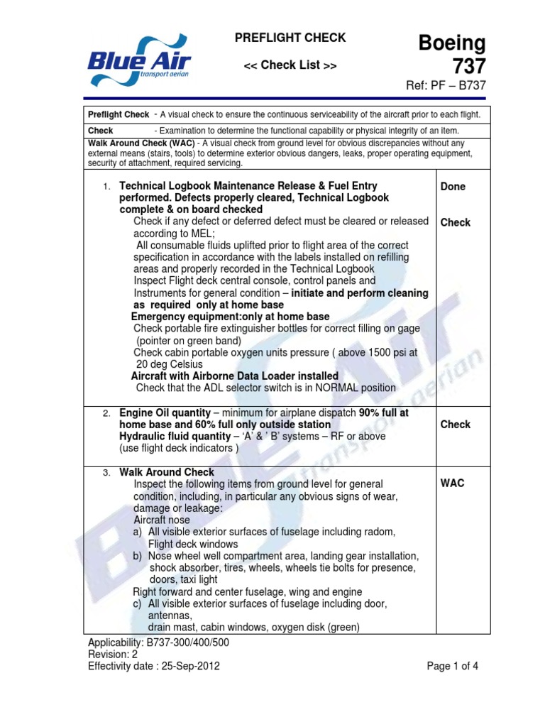 Boeing 737: Preflight Check | PDF | Landing Gear | Flap (Aeronautics)