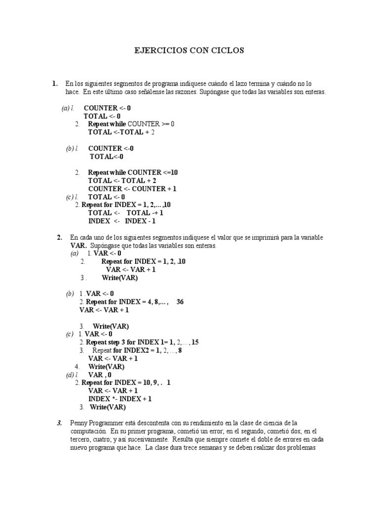 Ejer Ciclos | PDF | Algoritmos | Número primo