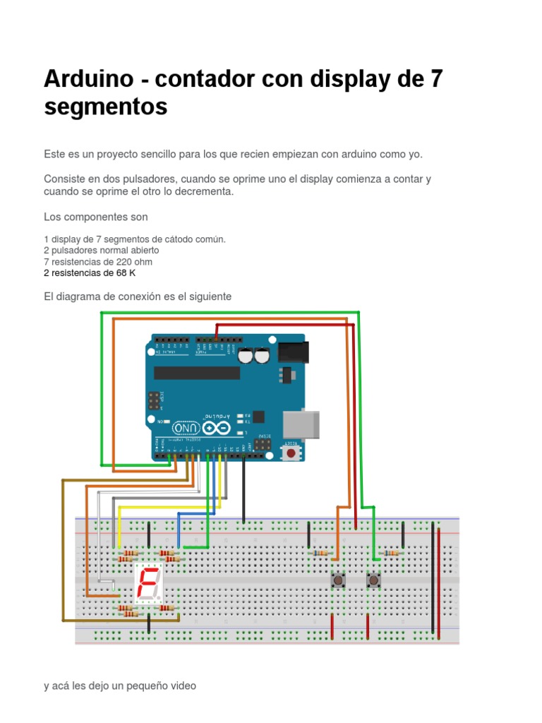 Arduino Contador de 0 A 9 Con Display de 7 Segmentos | PDF ...