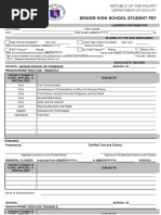 School Form 10 SF10 Learners Permanent Academic Record For Junior High ...