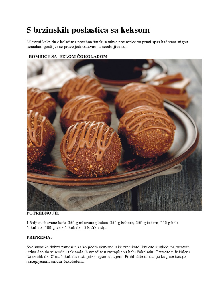 5 Brzinskih Poslastica Sa Keksom | PDF