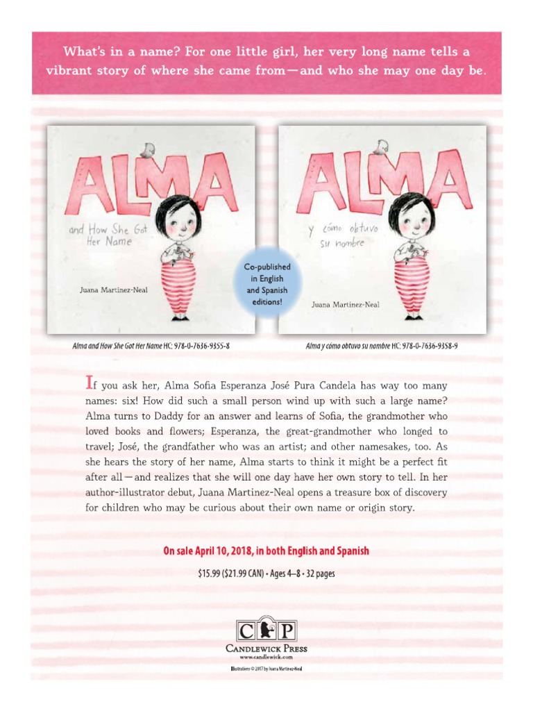 Alma and How She Got Her Name by Jauna Martinez Neal Author's Note | PDF