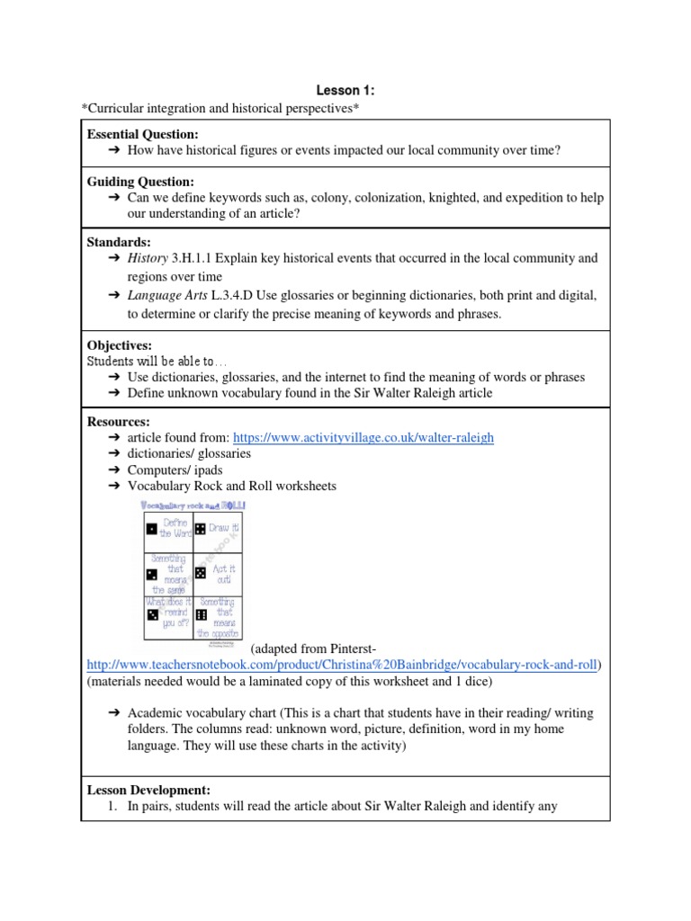 Abbreviated Lesson 1 | PDF | Vocabulary | Definition