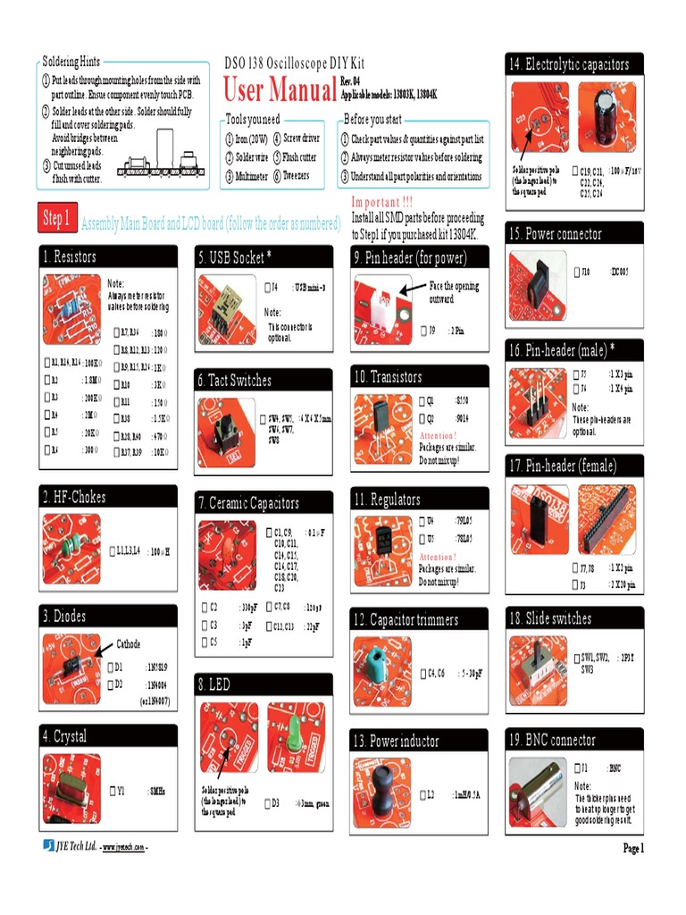 DSO 138 Oscilloscope UserManual 138 New S | PDF | Electrical ...