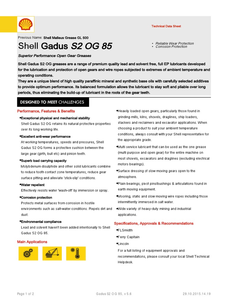 Shell Gadus S2 OG 85 | Lubricant | Gear
