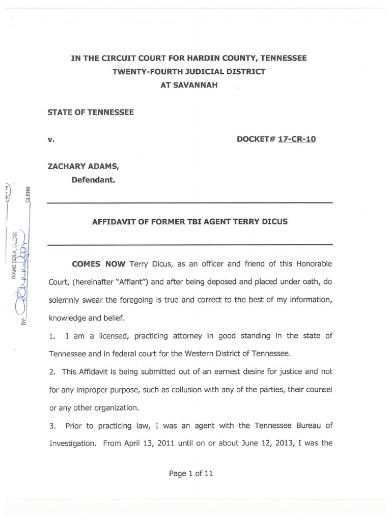 Terry Dicus Affidavit | PDF