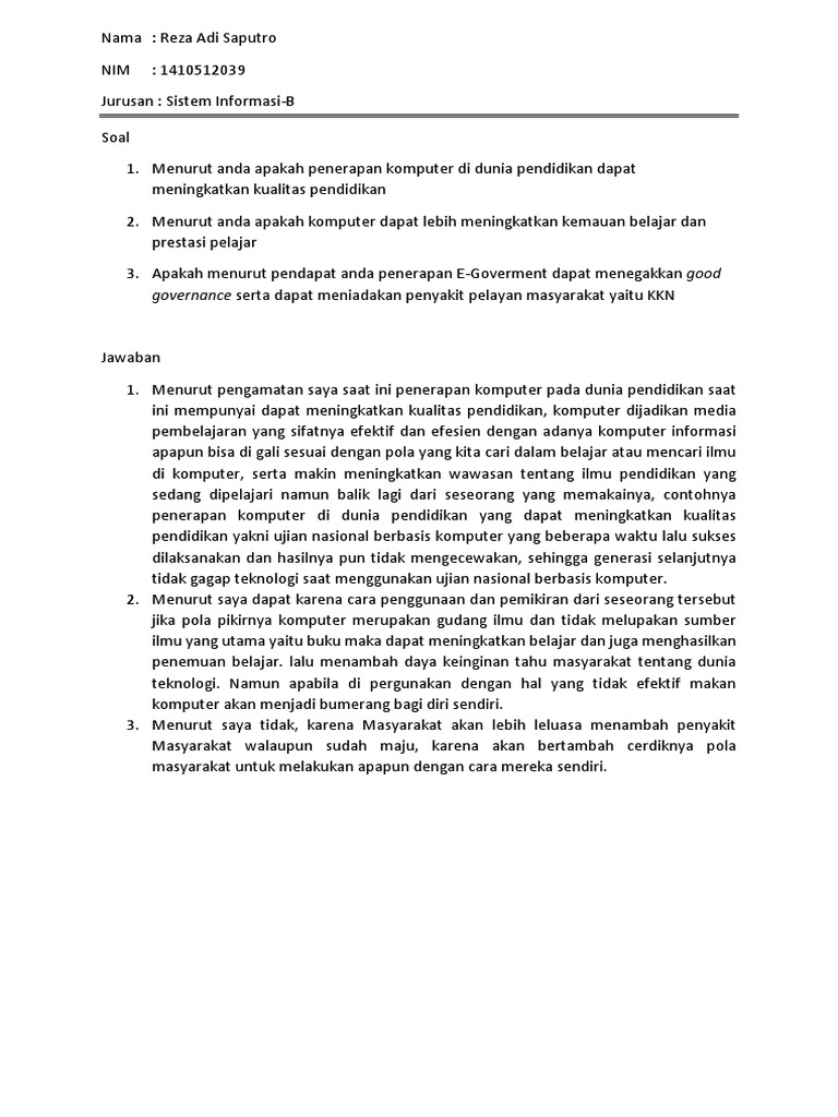 Tugas Essay | PDF