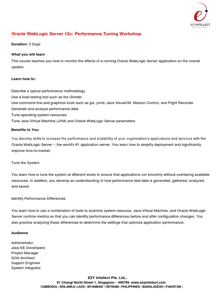 D83171GC10-Oracle WebLogic Server 12c Performance Tuning Workshop | PDF | Java Virtual Machine ...