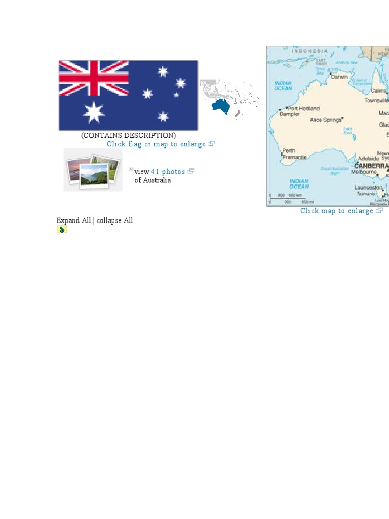 (Contains Description) : Click Flag or Map To Enlarge | PDF | Australia ...